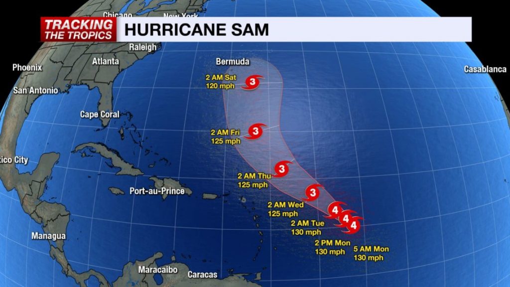 Hurricane Sam to remain a major hurricane for days, no threat to the U ...
