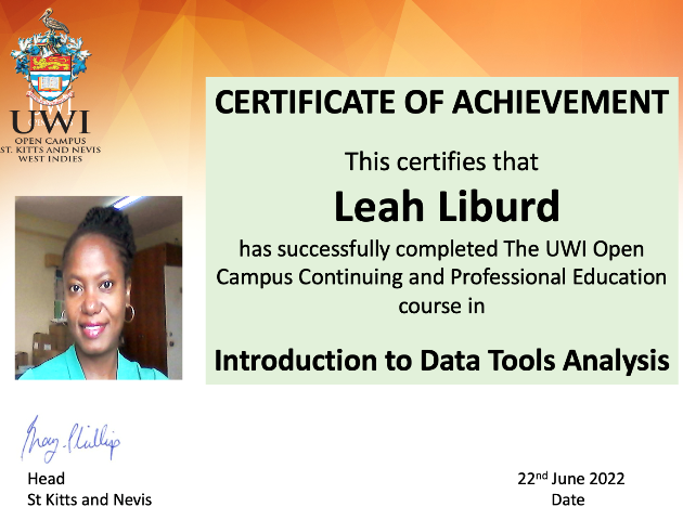 The UWI Open Campus St Kitts and Nevis held virtual Certificate Giving ...